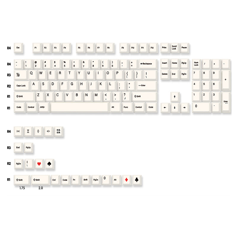 Acgam Minimalist White Dye Subbed Pbt Mda Profile Keycap Set 126 Keys