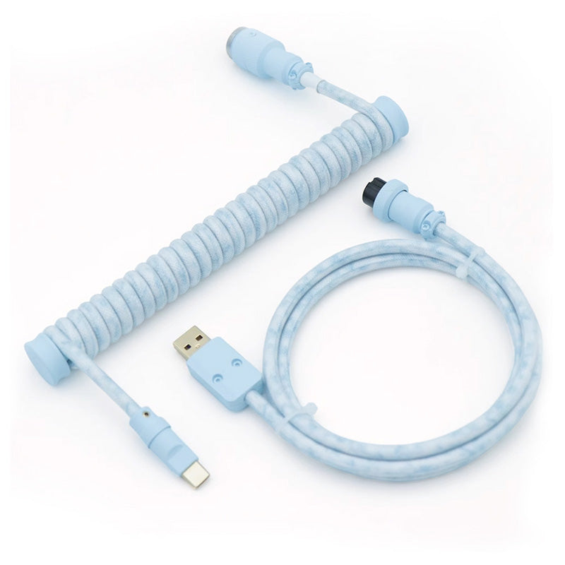 ACGAM Rain Blue Custom Coiled Aviator Cable USB-C - WhatGeek