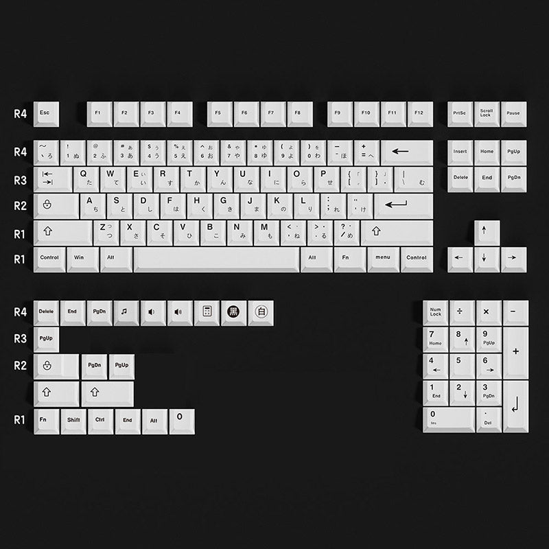 ACGAM Simple White Keycap Set Cherry Profile 125 keys - WhatGeek