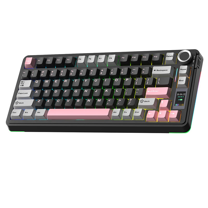 AULA S75 PRO Tri-mode Wireless Mechanical Keyboard with LCD Screen Creamy - WhatGeek