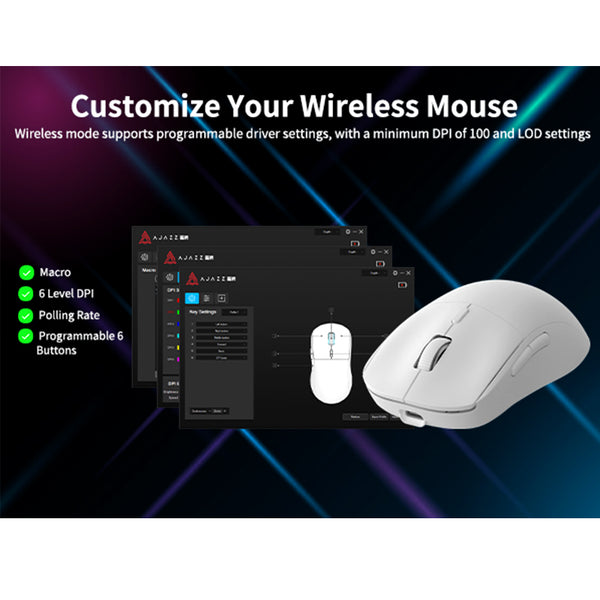 Ajazz AJ139 PRO 3395 Dual-Mode Wireless Mouse - WhatGeek