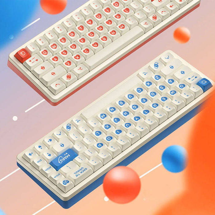 KeyTok KDA Cosmic Hearts: Venus And Mars Dye-Sub PBT Keycaps - WhatGeek
