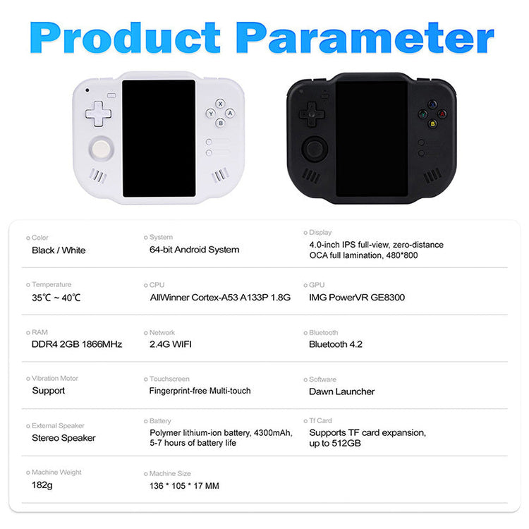 Magicx Zero 40 Retro Game Console with 4" Vertical Touchscreen DS ...