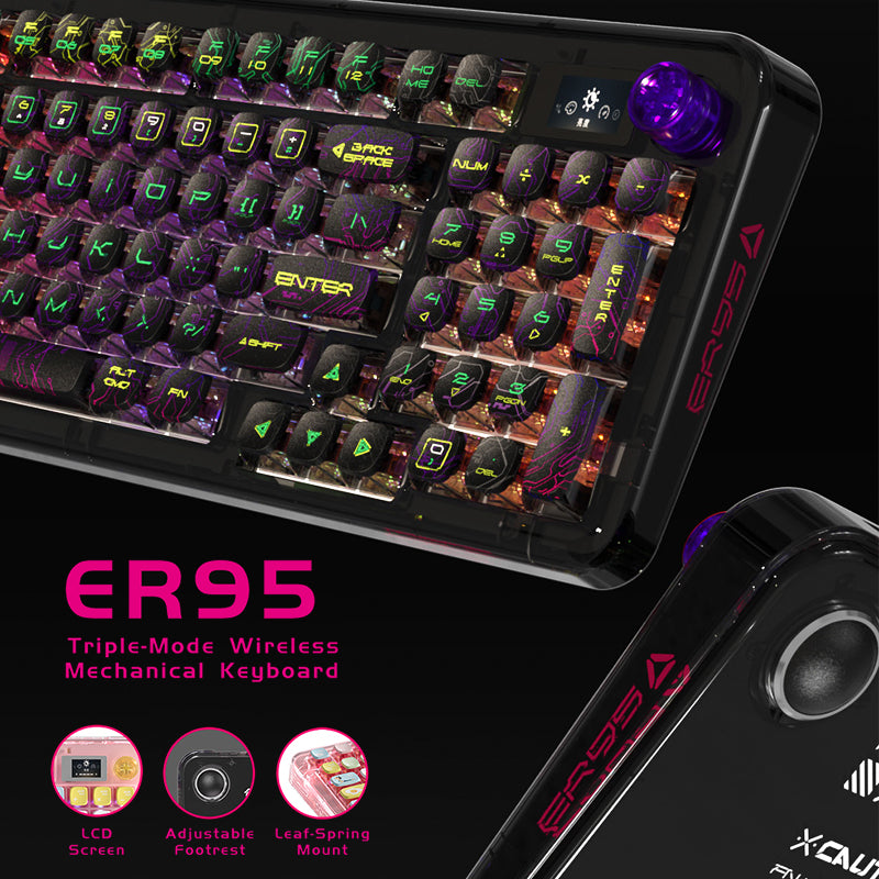 PIIFOX ER95 Triple-Mode Wireless Mechanical Keyboard With LCD Screen ...
