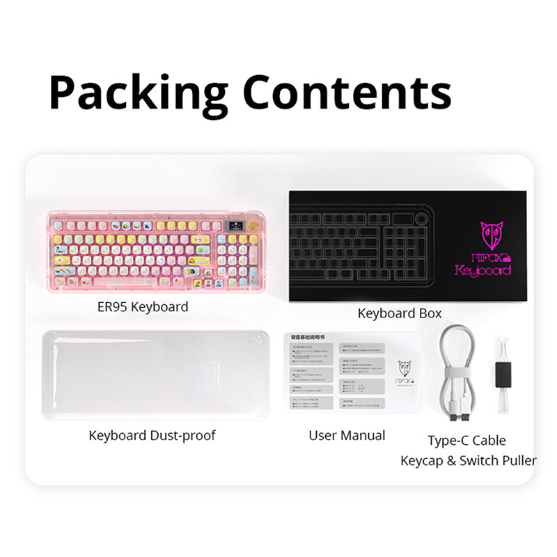 PIIFOX ER95 Triple-Mode Wireless Mechanical Keyboard With LCD Screen ...