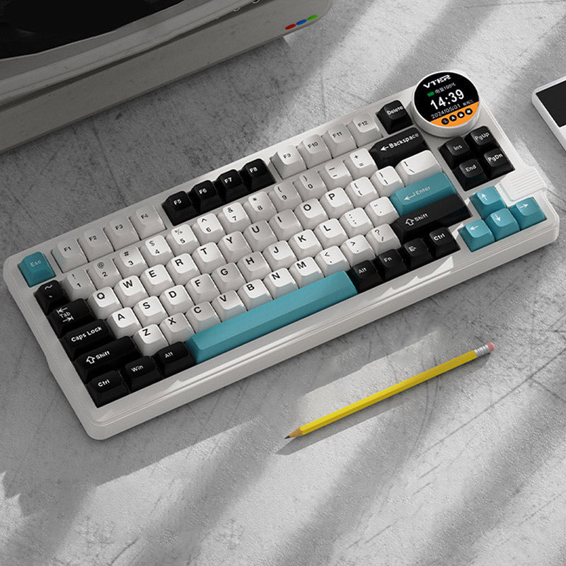 VTER K75 Mechanical Keyboard with Multifunctional Knob Display - WhatGeek