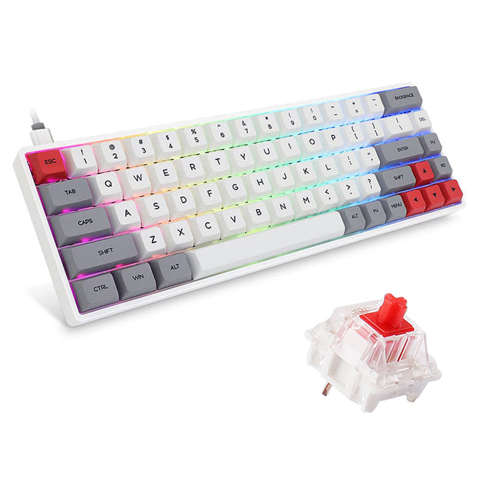 SKYLOONG GK68 White Mechanical Keyboard - WhatGeek