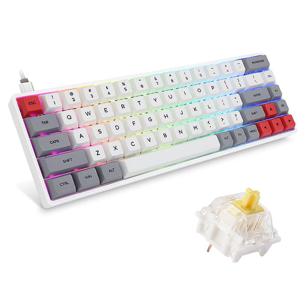 SKYLOONG GK68 White Mechanical Keyboard - WhatGeek