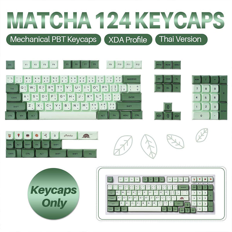 ACGAM Matcha Thai XDA Profile PBT Keycap Set 124 Keys - WhatGeek