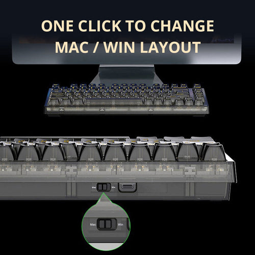 ACGAM Xinmeng X75 Transparent Wired Mechanical Keyboard- WhatGeek