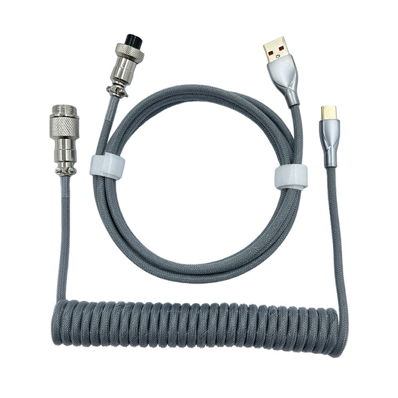 ACGAM Custom Coiled Aviator Cable USB-C Dark Grey - WhatGeek