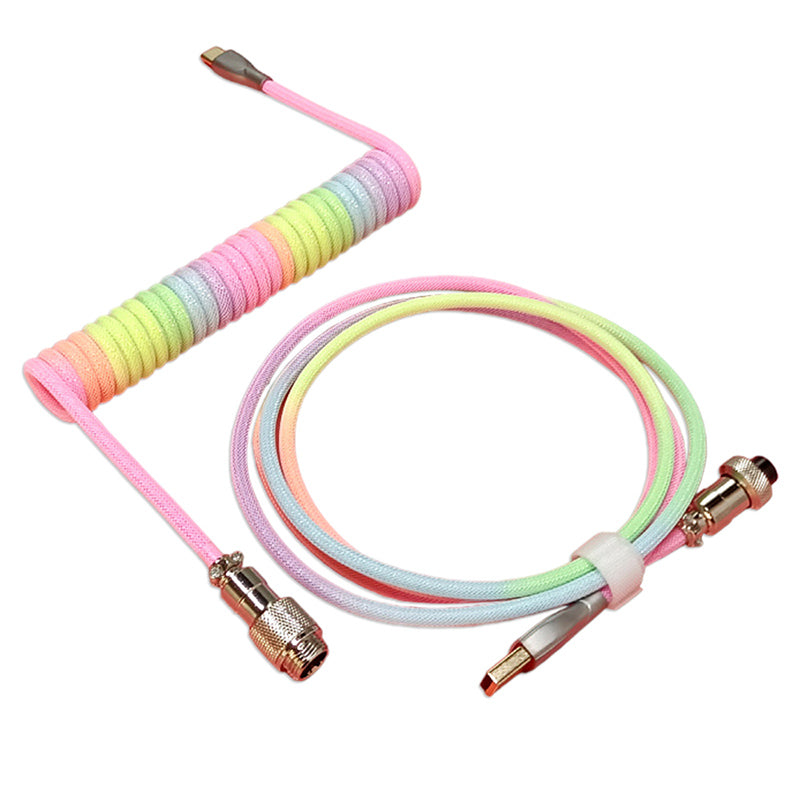 ACGAM Custom Coiled Aviator Cable USB-C Rainbow - WhatGeek