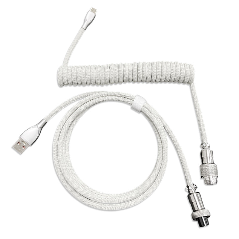 ACGAM Custom Coiled Aviator Cable USB-C White - WhatGeek
