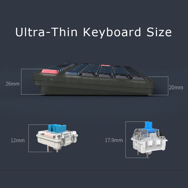 Ajazz AK832 Pro Low Profile Mechanical Keyboard - WhatGeek