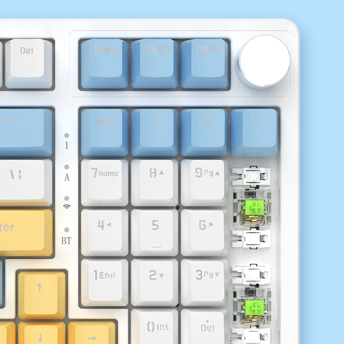 Ajazz AK992 Summer Blue Wireless Mechanical Keyboard - WhatGeek