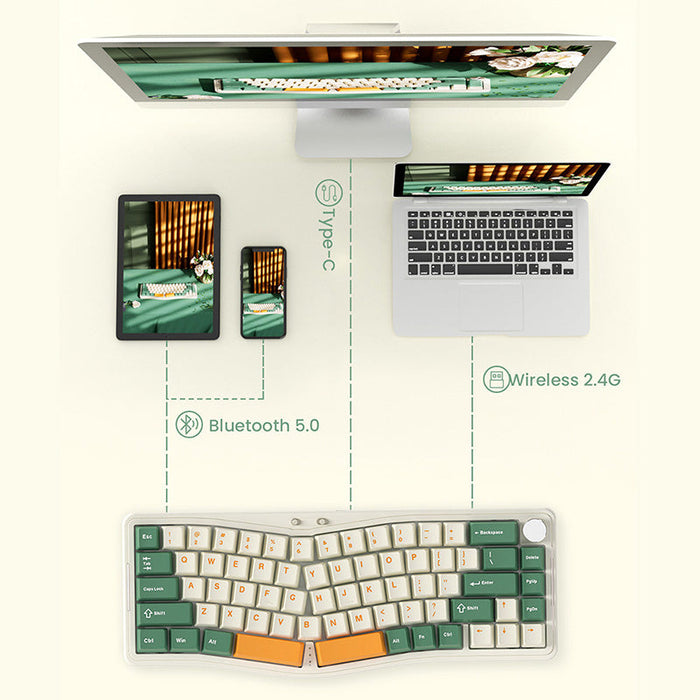 Ajazz AKS068 Pro Alice Wireless Mechanical Keyboard - WhatGeek