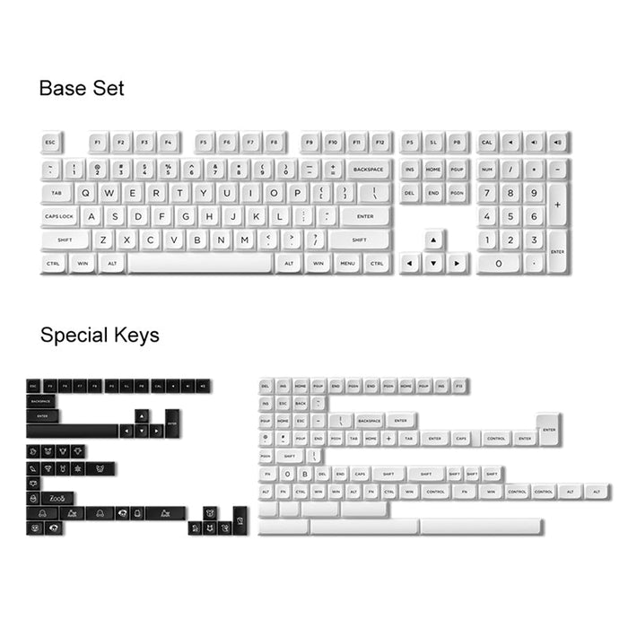 Akko Black On White Keycap Set MDA Profile 227 Keys - WhatGeek