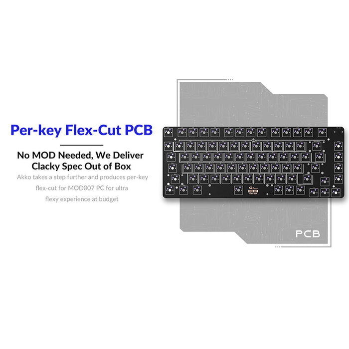 Akko MOD007 PC Blue on White Wired Mechanical Keyboard - WhatGeek