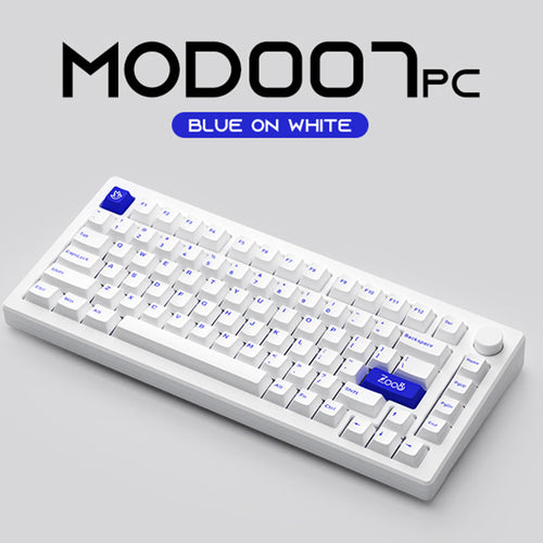 Akko MOD007 PC Blue on White Wired Mechanical Keyboard - WhatGeek