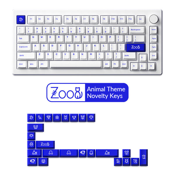 Akko MOD007 PC Blue on White Wired Mechanical Keyboard - WhatGeek