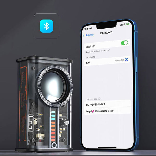 BYZ K07 Transparent Mecha Bluetooth Speaker - WhatGeek