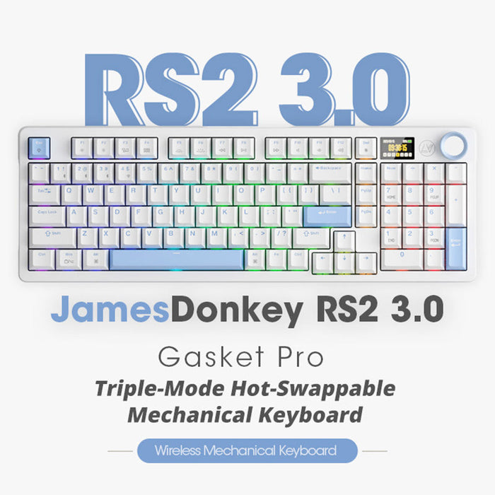 JAMESDONKEY RS2 3.0 LED Screen Wireless Mechanical Keyboard - WhatGeek