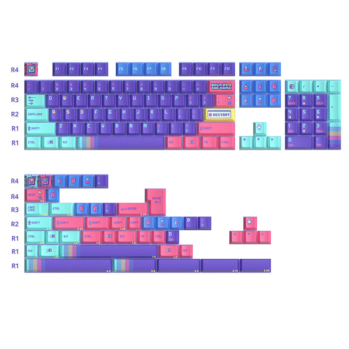 Keytok Back In The Game ANSI/ISO Cherry Profile Keycap Set 152 Keys ...