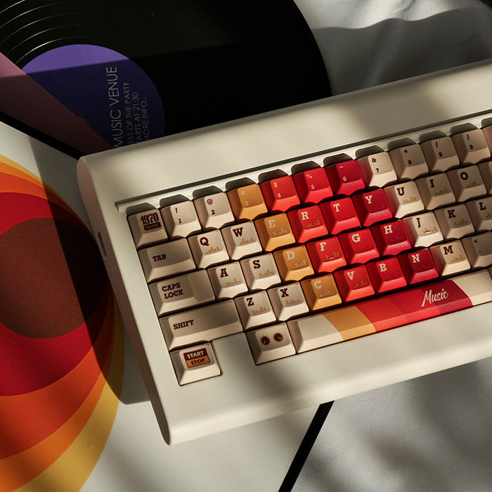 NEWTOY 1970 Music Vintage Keycaps and Large Mouse Pad Set - WhatGeek