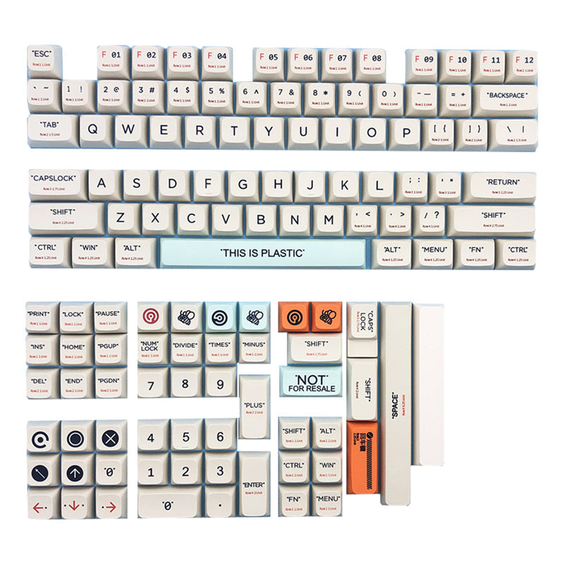 Plastic Theme XDA Profile PBT Keycap Set 128 Keys - WhatGeek