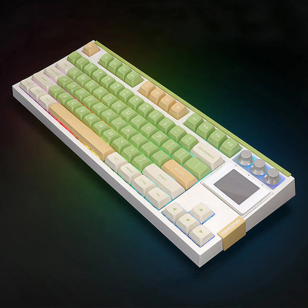 SKYLOONG GK87 Pro Green Wireless Mechanical Keyboard with TFT Screen ...