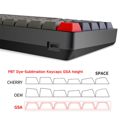 SKYLOONG GK61 Black Mechanical Keyboard - WhatGeek